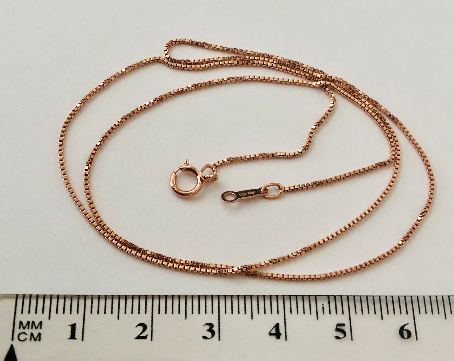 14k ROSE Gold Filled Cable Rope Box Chain Necklace Finish Chain With ...