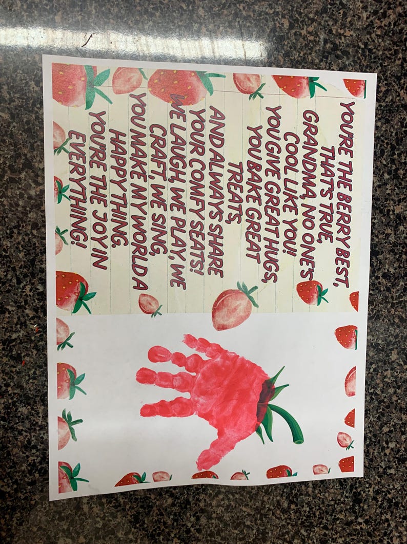 Handprint Mothers Day, Berry Much Mothers Day Card – Printable Keepsake ...