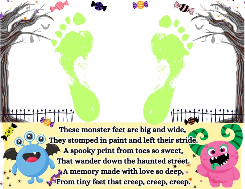 Monster Feet Footprint Craft,1st Halloween Craft, My First Trick or ...