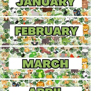 Printable Safari Calendar Set – Days, Months, Numbers, Name Tags & More ...