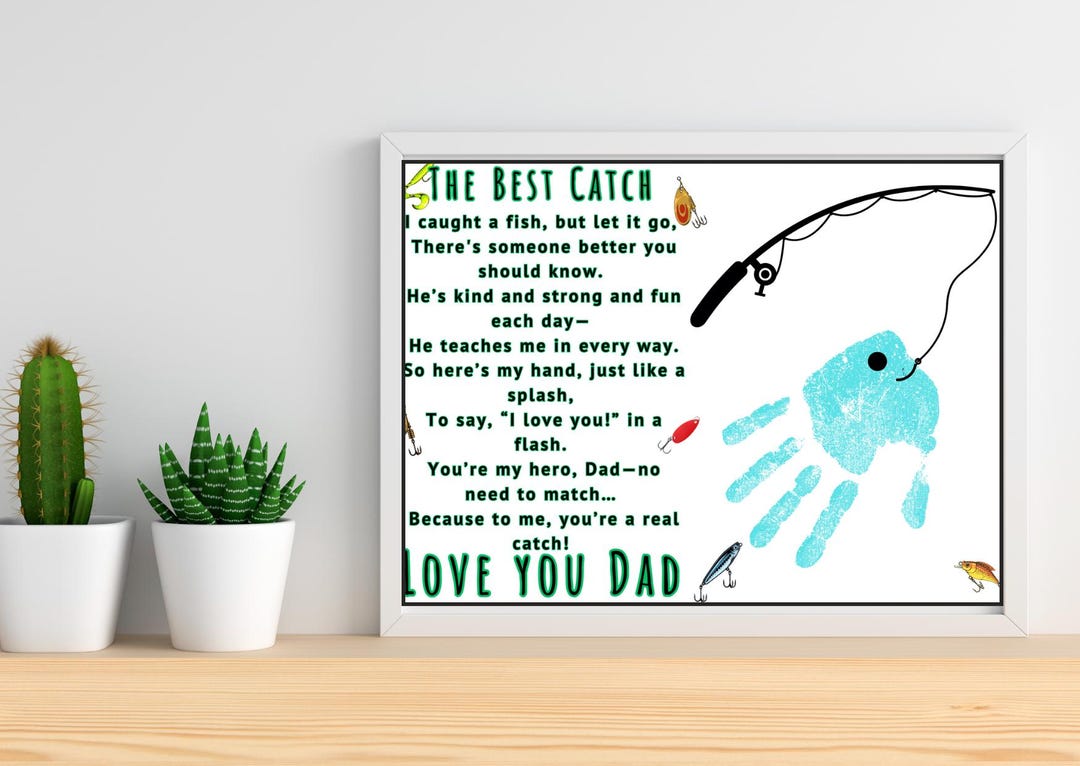 Father’s Day Handprint Craft –you’re a Reel Catch, Fathers Day Gift ...