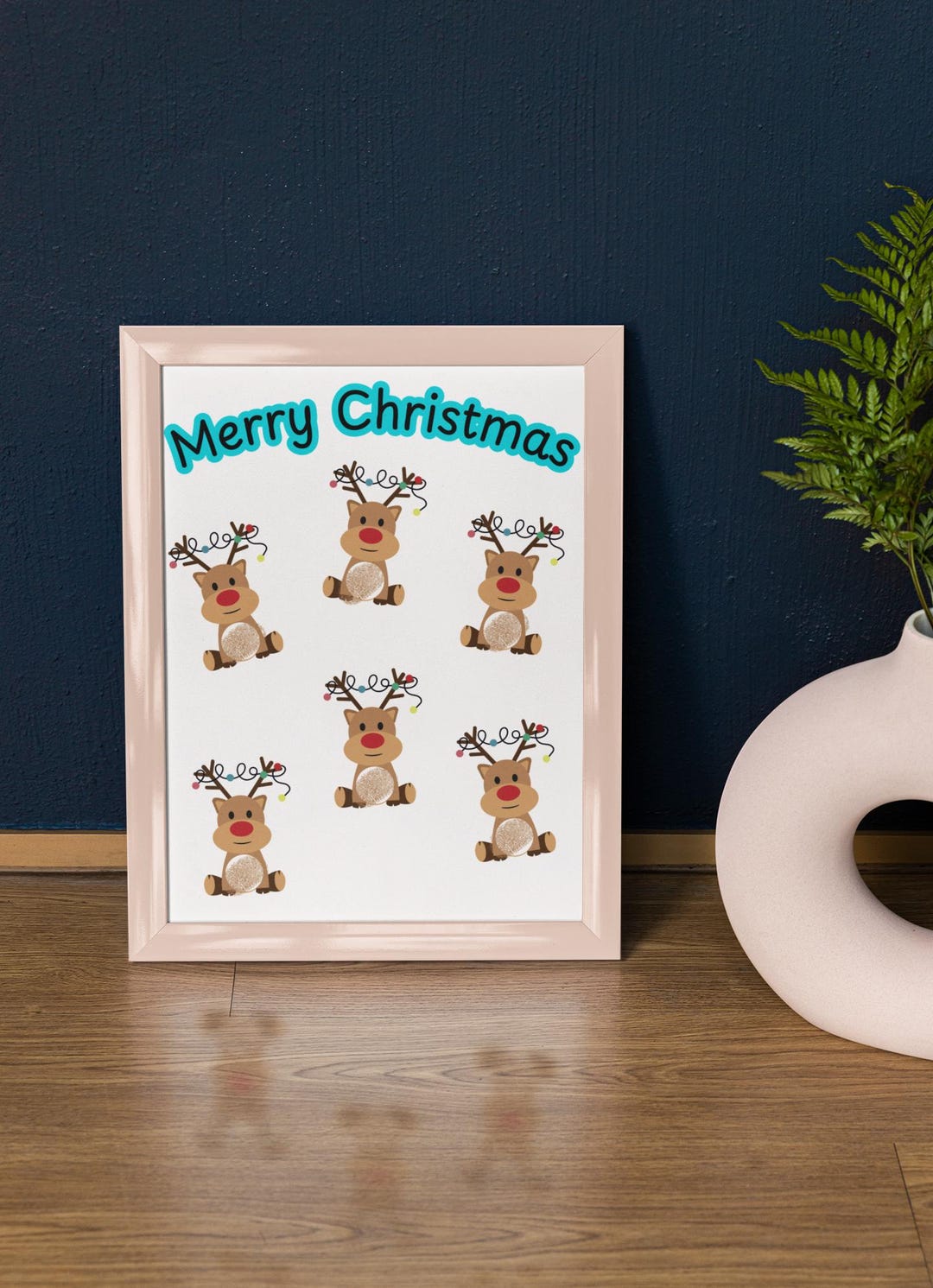 Reindeer Fingerprint Craft Printable | Christmas Kids Crafts | Baby ...