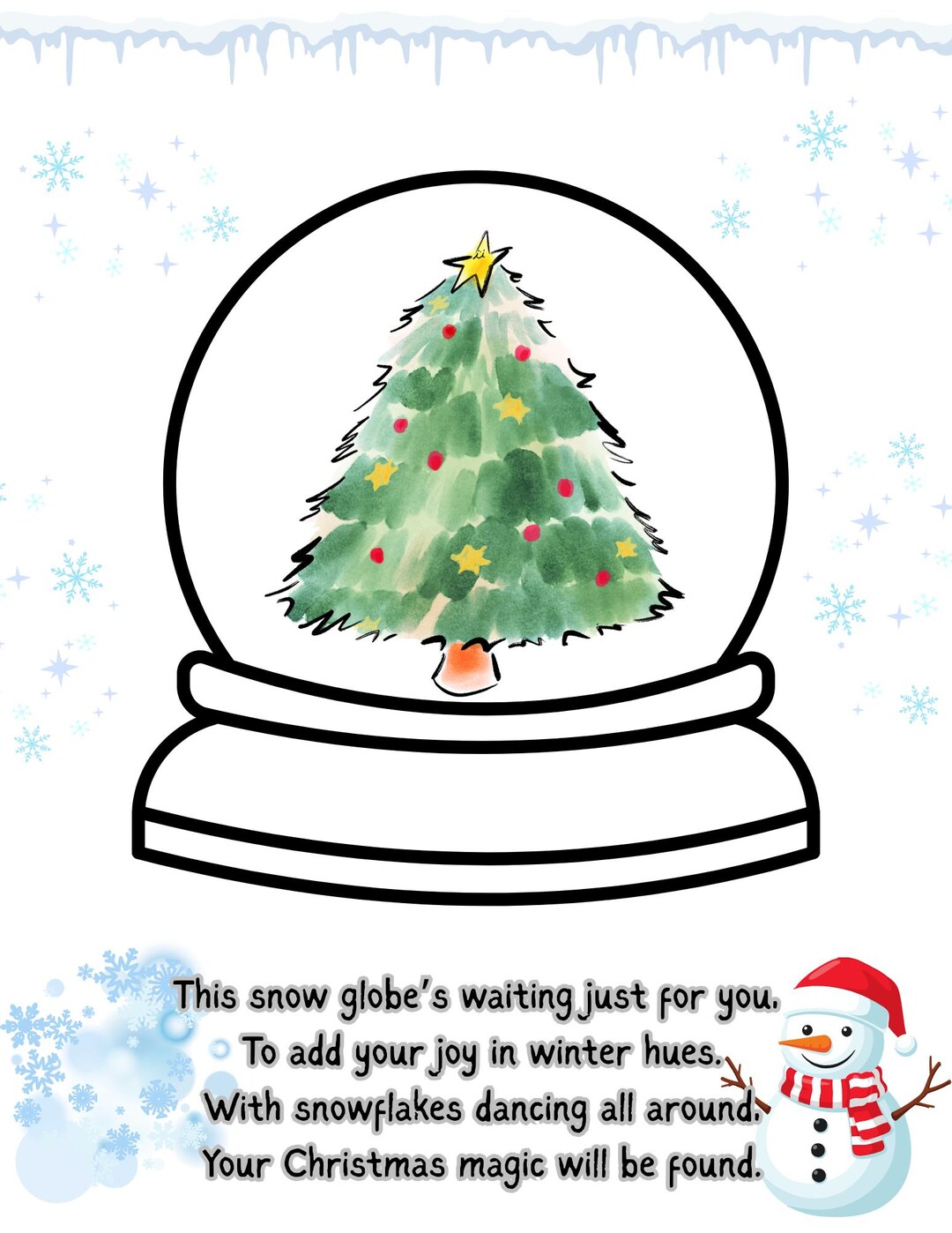 Snowglobe Winter Poem, Holiday Handprint Download| Christmas Kids ...