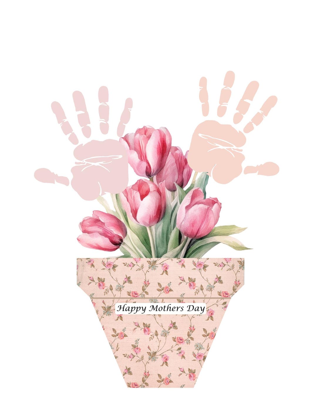 Handprint Flower Pot Card, Mother's Day Keepsake (digital Download) - Etsy