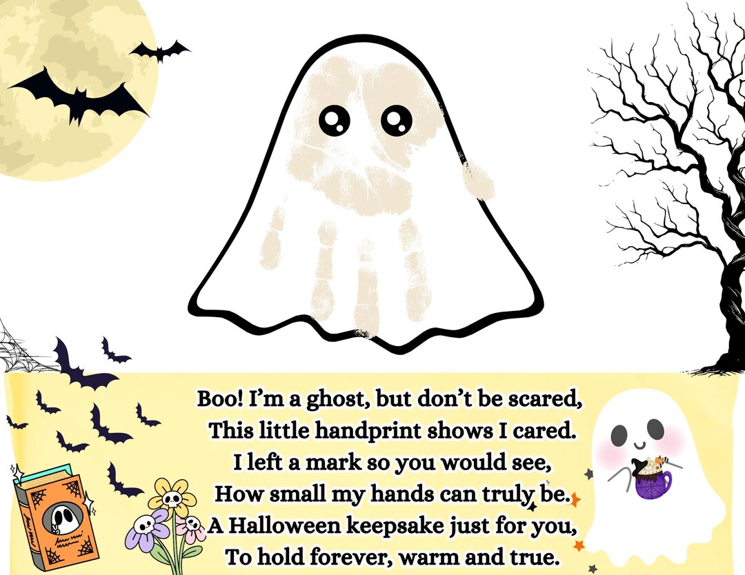 Ghost Handprint Poem, My First Halloween Keepsake (printable PDF) - Etsy