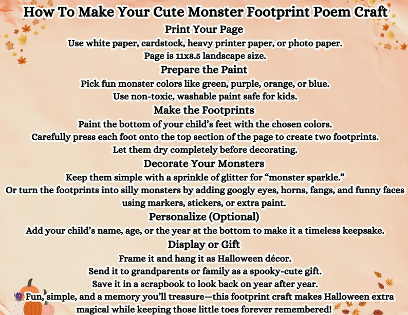 Monster Feet Footprint Craft,1st Halloween Craft, My First Trick or ...