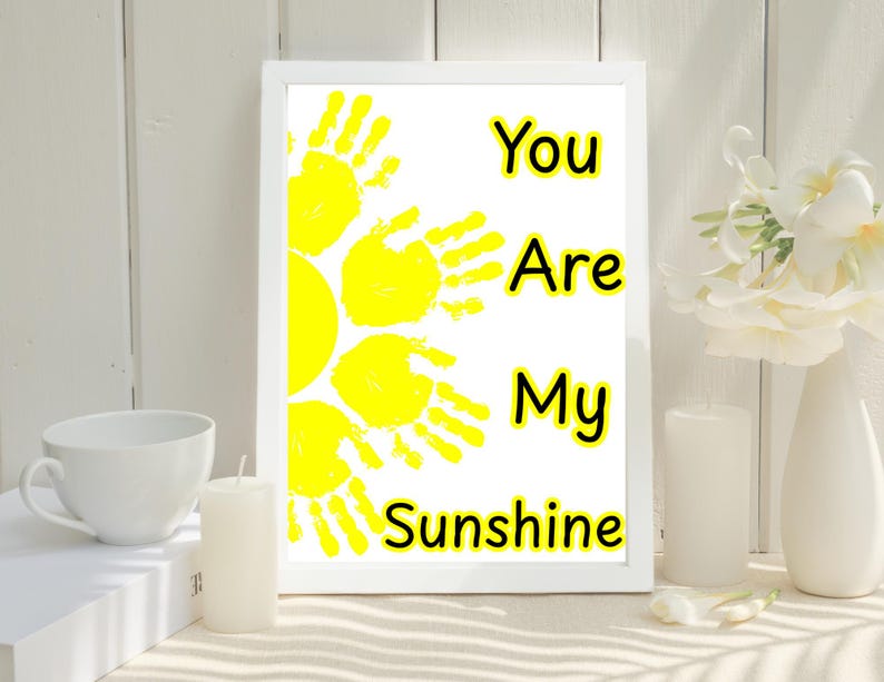 You Are My Sunshine – Handprint Craft & Bonus Coloring Page | Printable ...