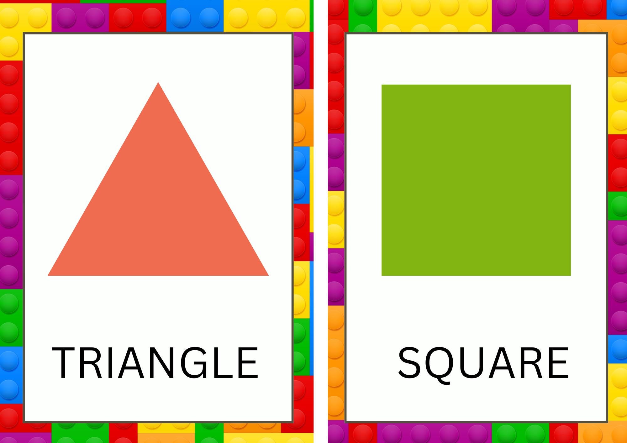 Printable Block Shape Flashcards , 20 Shapes, Classroom Learning ...