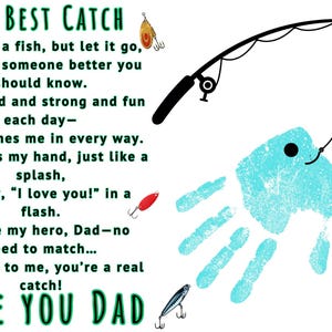 Father’s Day Handprint Craft –you’re a Reel Catch, Fathers Day Gift ...