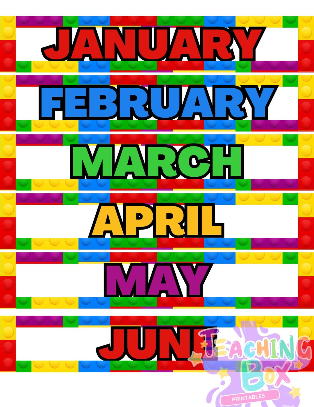 Printable Block Calendar Set - Days of the Week, Months, Numbers 1-31 ...