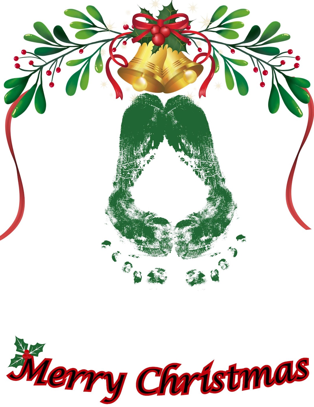 Mistletoes Footprint Craft Printable | Christmas Kids Crafts | Baby & Toddler Keepsake | Holiday ...