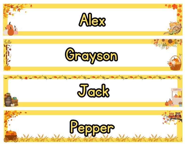 Editable Fall Name Tags, Classroom Decor (digital Download) - Etsy
