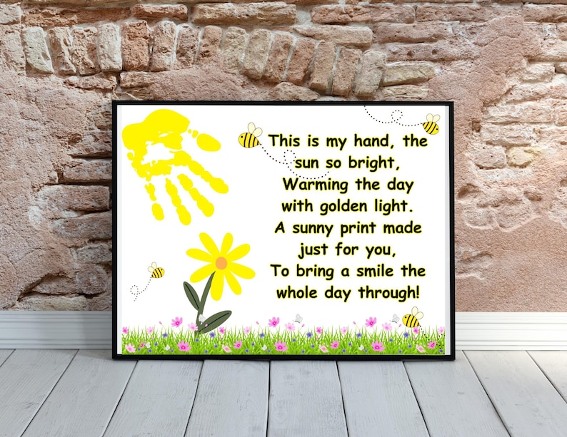 Sunny Handprint Poem Craft – Printable Keepsake With Free Coloring Page ...