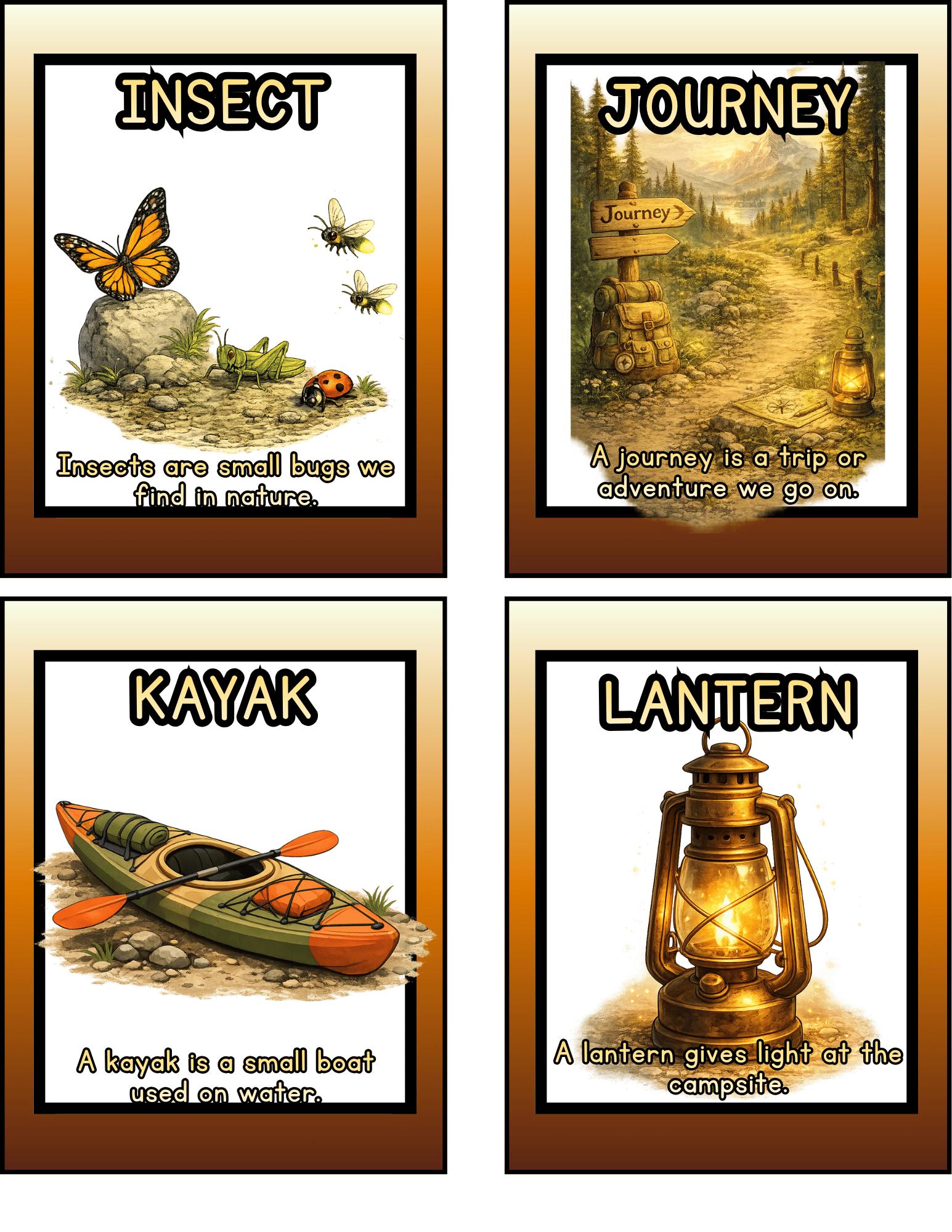Camping Fact Flashcards for Kids | Nature & Outdoor Learning Cards ...