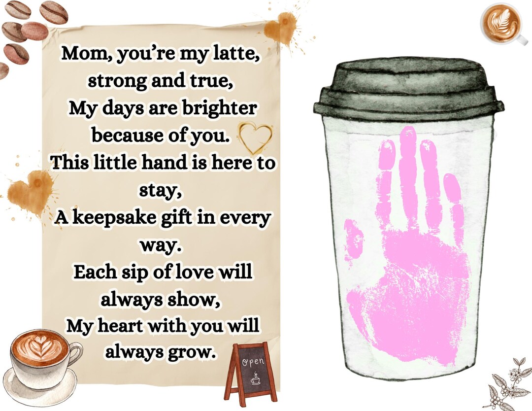 Latte Handprint Craft, Coffee Poem Keepsake (digital Download) - Etsy