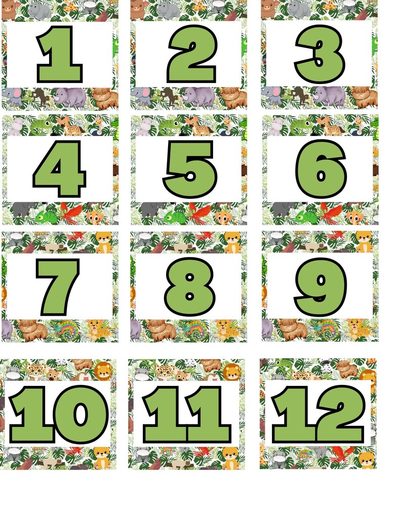 Printable Safari Calendar Set – Days, Months, Numbers, Name Tags & More ...