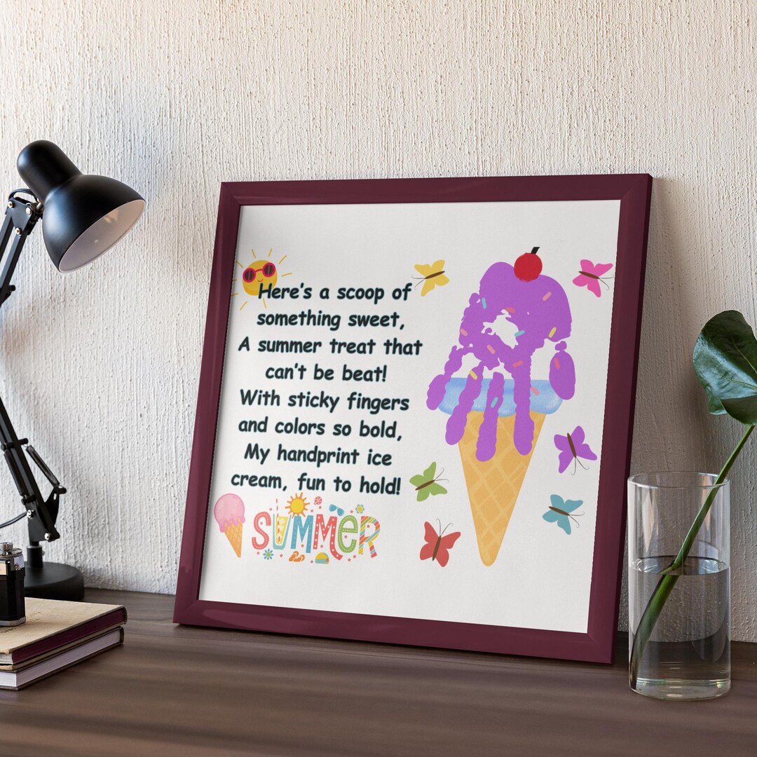 Ice Cream Handprint Craft, Summer Keepsake (printable) - Etsy