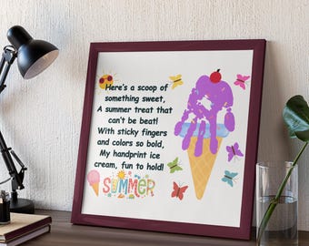 Ice Cream Handprint Printable Template, Cute Summer Handprint Art ...