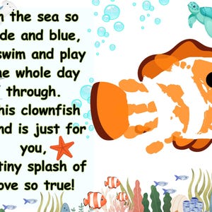 Clownfish Handprint Craft – Baby Keepsake, Baby Handprint Art, First ...