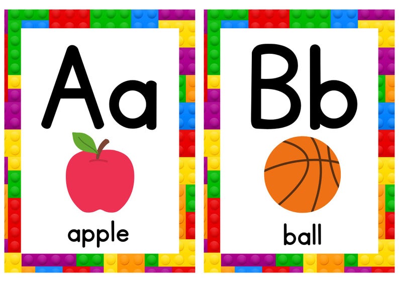 Block Alphabet Letters, Alphabet Cards, Printable Block Alphabet ...