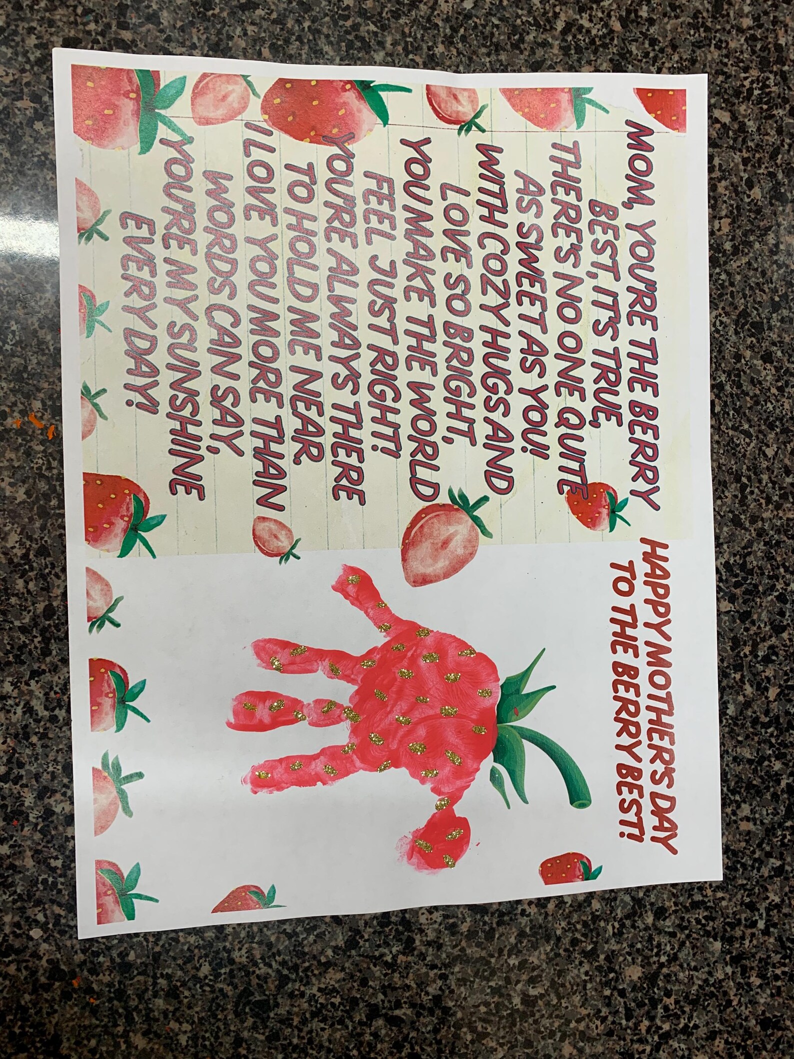 Handprint Mothers Day, Berry Much Mothers Day Card – Printable Keepsake ...