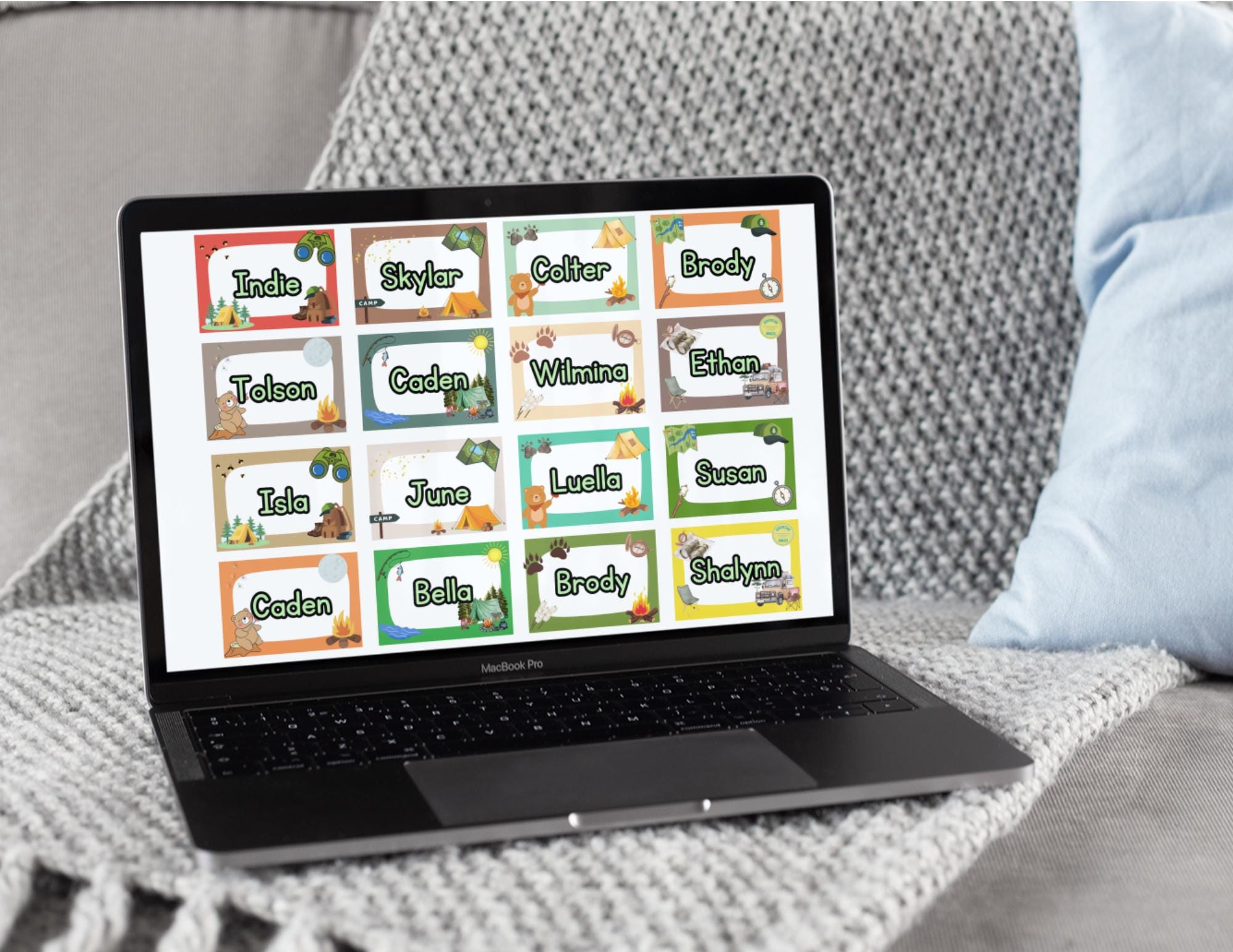Editable Camping Name Tags, Adventure Labels (canva Template) - Etsy