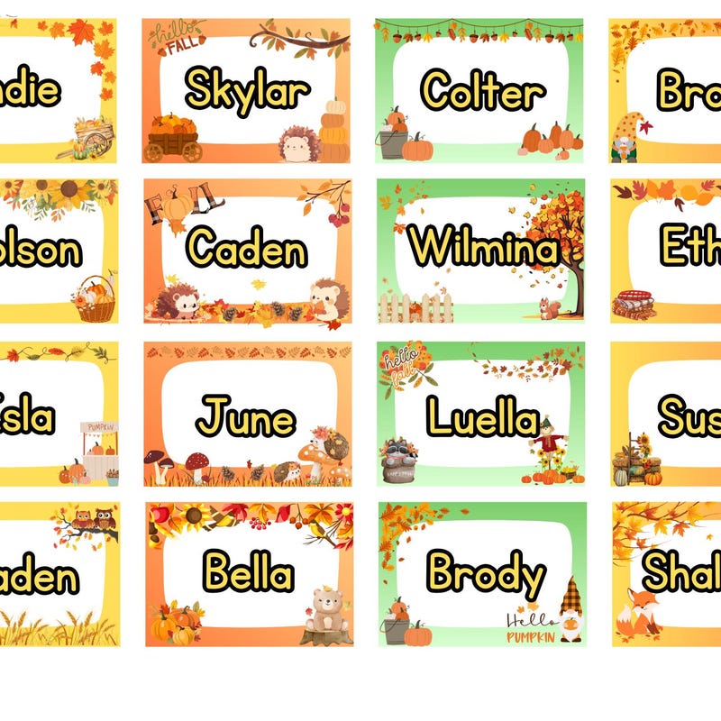 Fall Themed Cubby Tags - Etsy