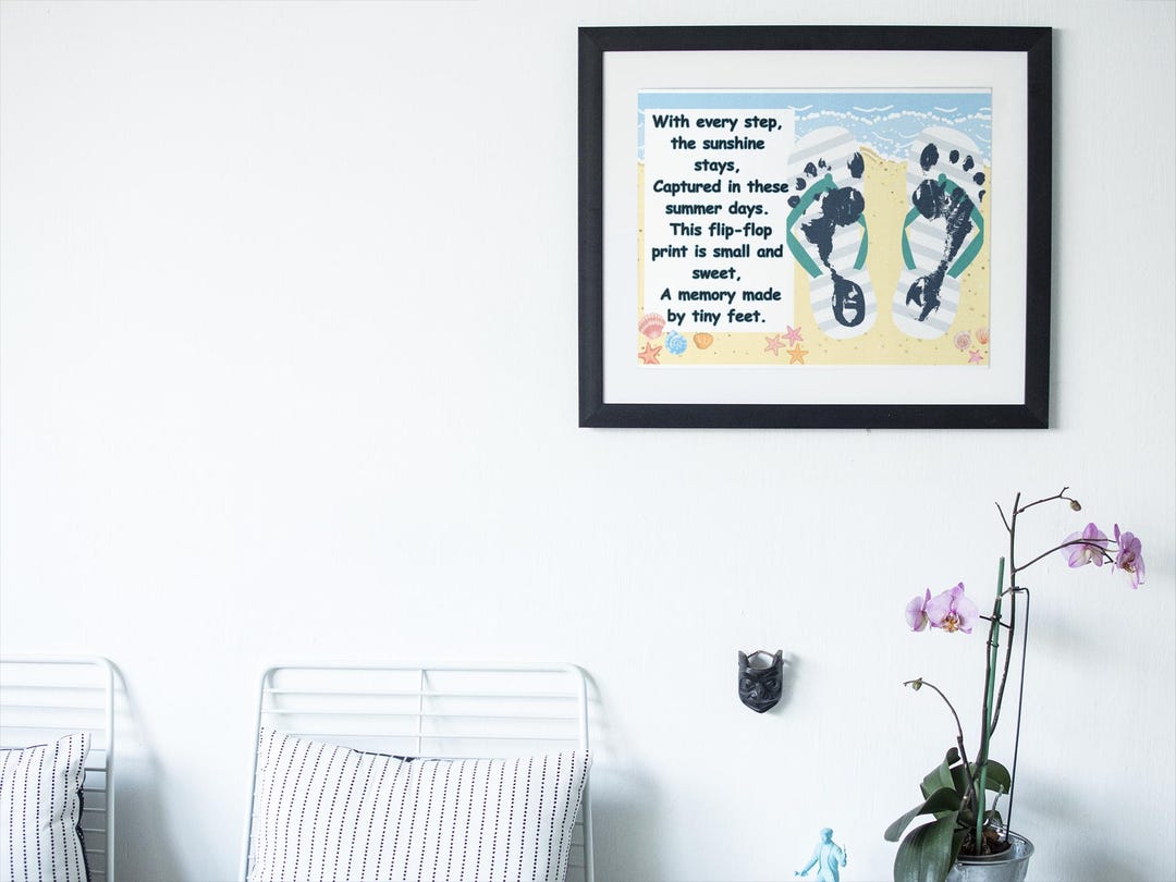 Flip Flop Footprint Art, First Summer Footprint Craft,printable Baby ...