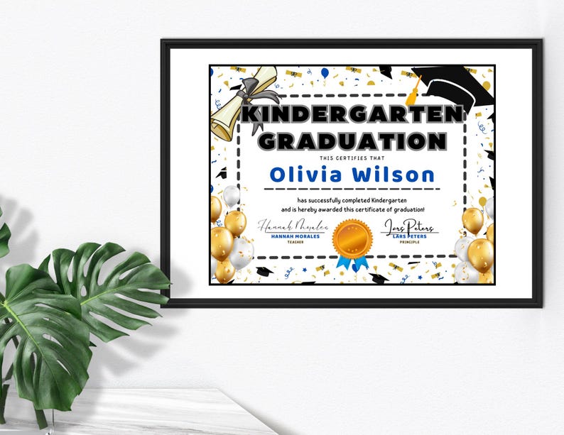 Kindergarten Graduation Printable Set | Editable Diploma Certificate ...