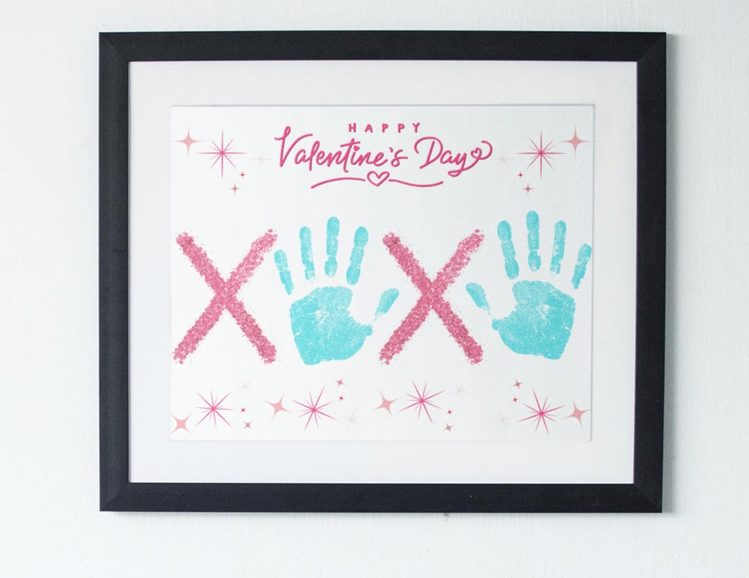 XOXO Handprint Craft – Glitter Valentine’s Keepsake for Kids (2 Color ...