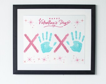 XOXO Handprint Craft – Glitter Valentine’s Keepsake for Kids (2 Color ...