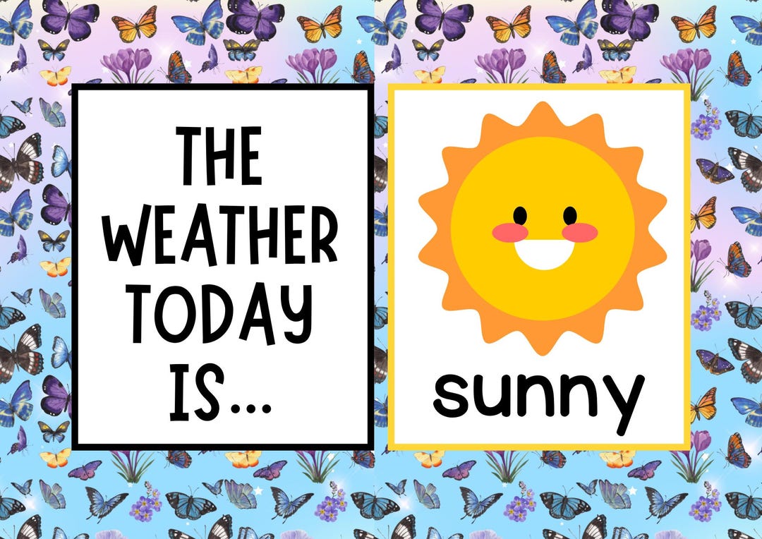 Printable Butterfly Weather Set, Butterfly Theme, Circle Time ...