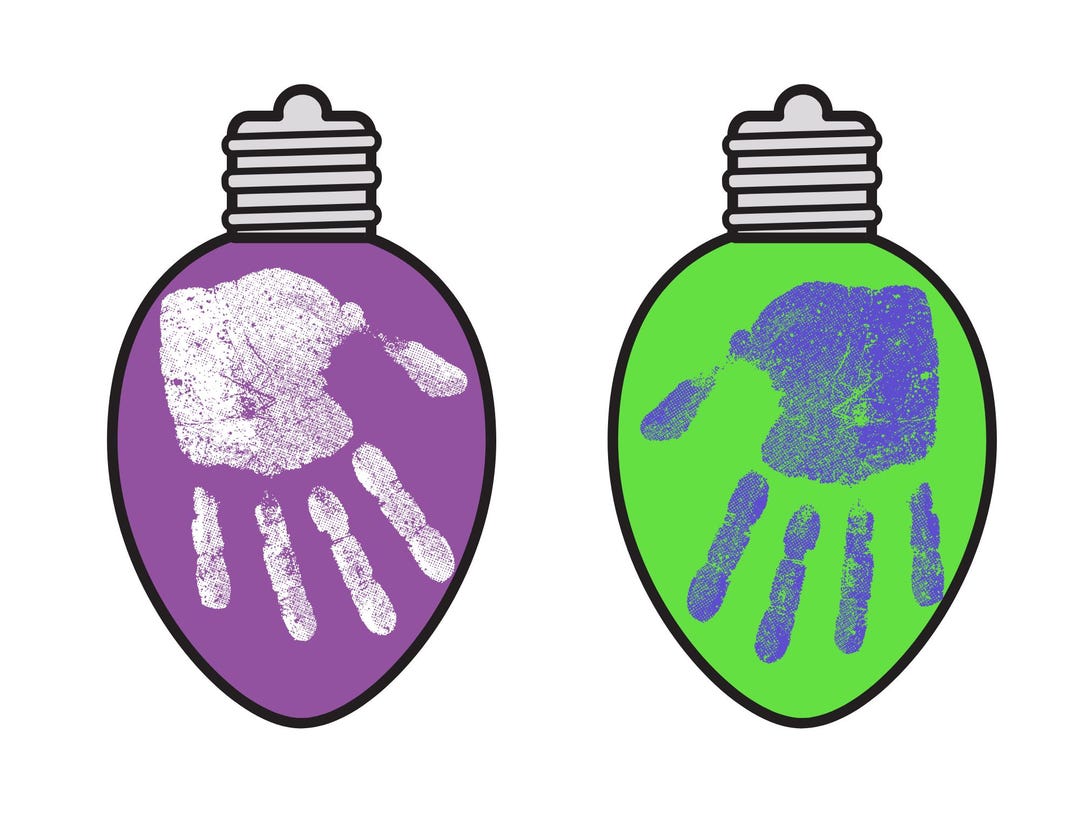 Large Christmas Lights Handprint, Holiday Light Download| Christmas ...