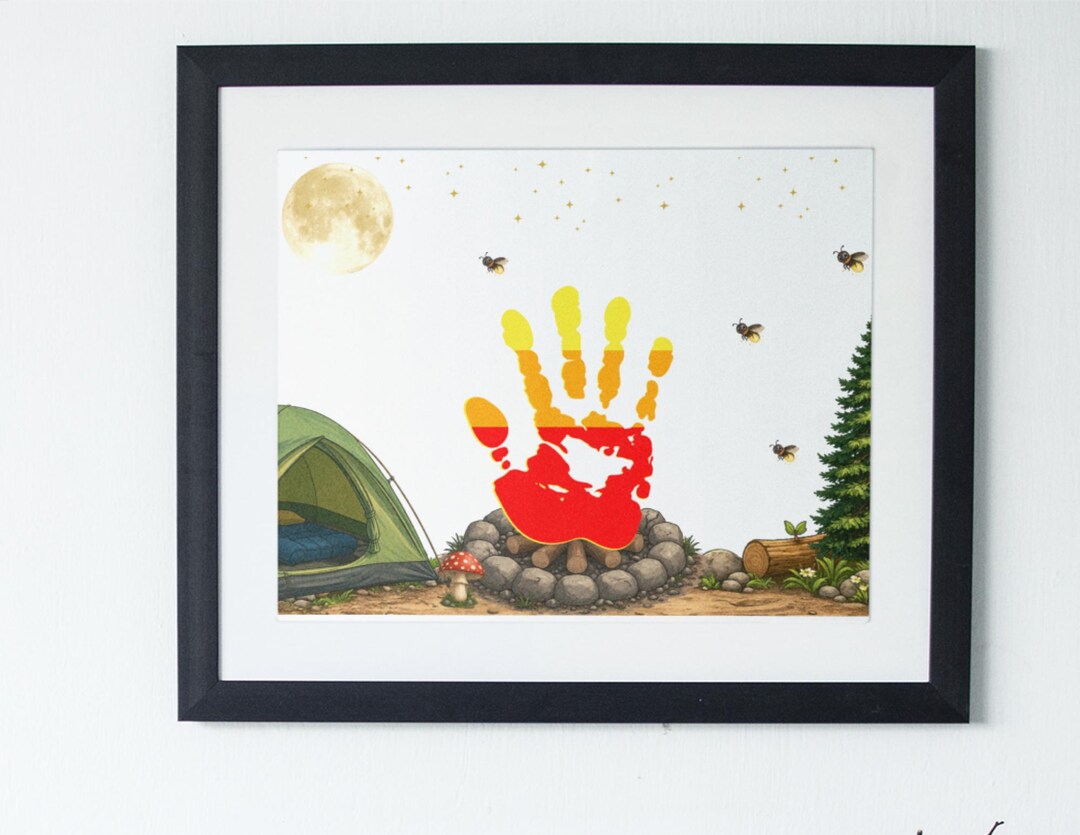 Camping Campfire Handprint Craft Printable | Preschool Keepsake Art ...