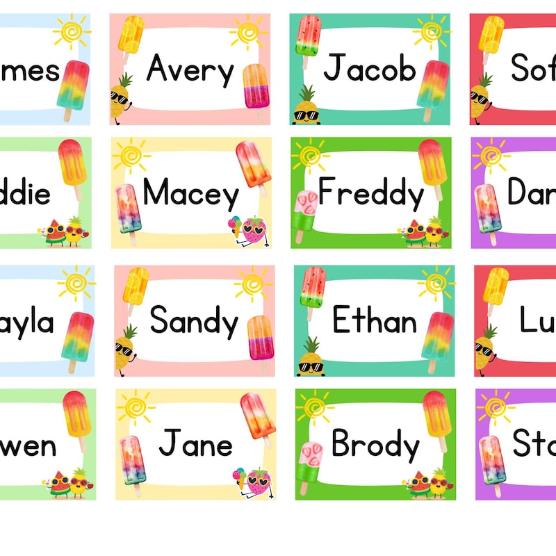 Summer Cubby Tags - Etsy