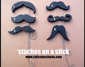 Items similar to 6 Wooden 'Staches on a stick- photography props -Hand ...