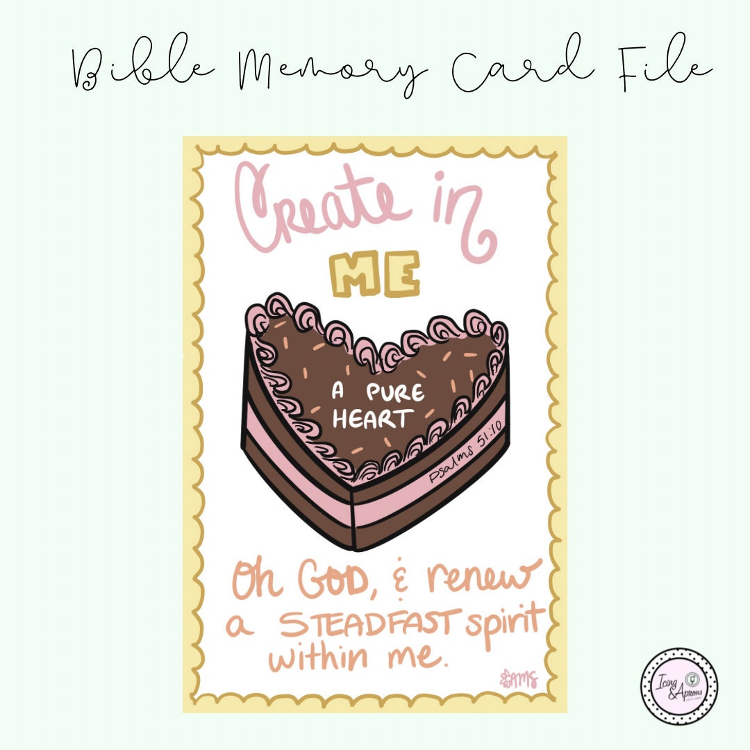 Bible Memory Verse Card Digital File to Print, Print at Home, Bible Art ...