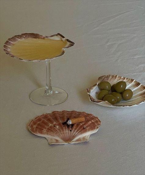 Flat Shell Martini Glass - Etsy