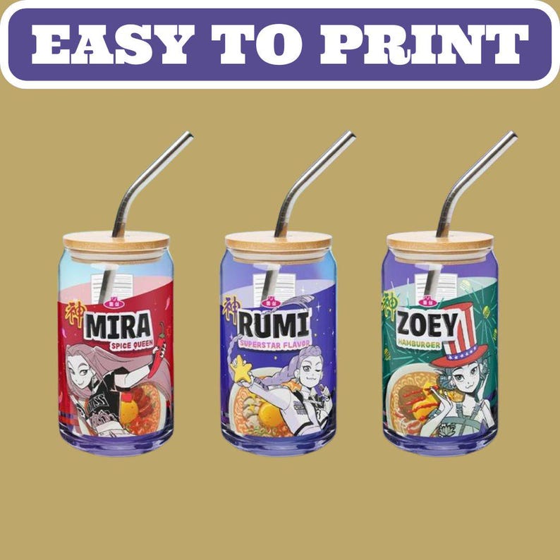 Kpop Demon Hunters Cup Noodle Labels, Huntrix Ramen Ramyeon Party Favor ...