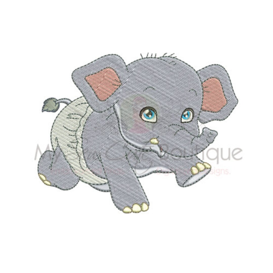 Baby Elephant Machine Embroidery Design, Baby Elephant Embroidery ...