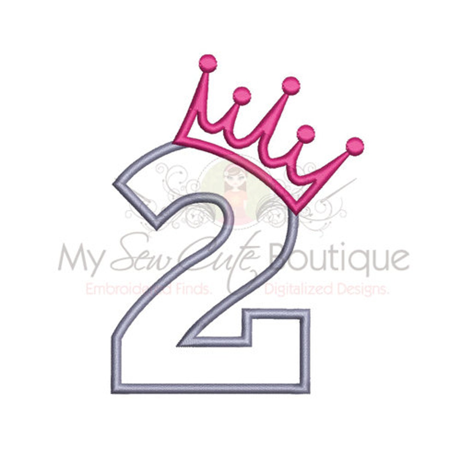 2nd Birthday Applique Design Machine Embroidery Applique - Etsy