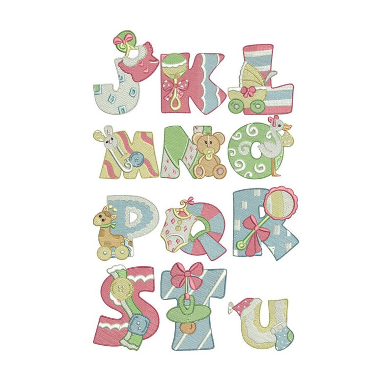 Baby Machine Embroidery Font Monogram Alphabet, Baby Embroidery Font ...