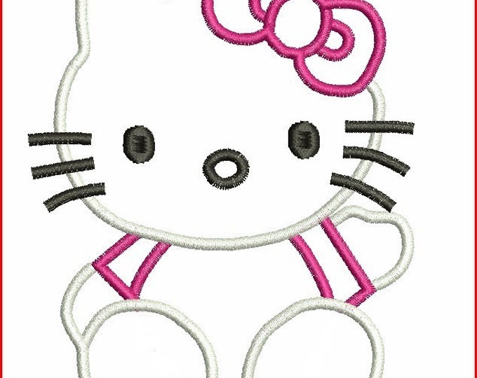 Hello Kitty Full Body Digitized Applique Embroidery Machine Design ...