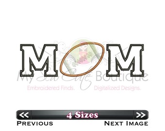 Football Mom Applique Machine Embroidery Design Football Mom | Etsy
