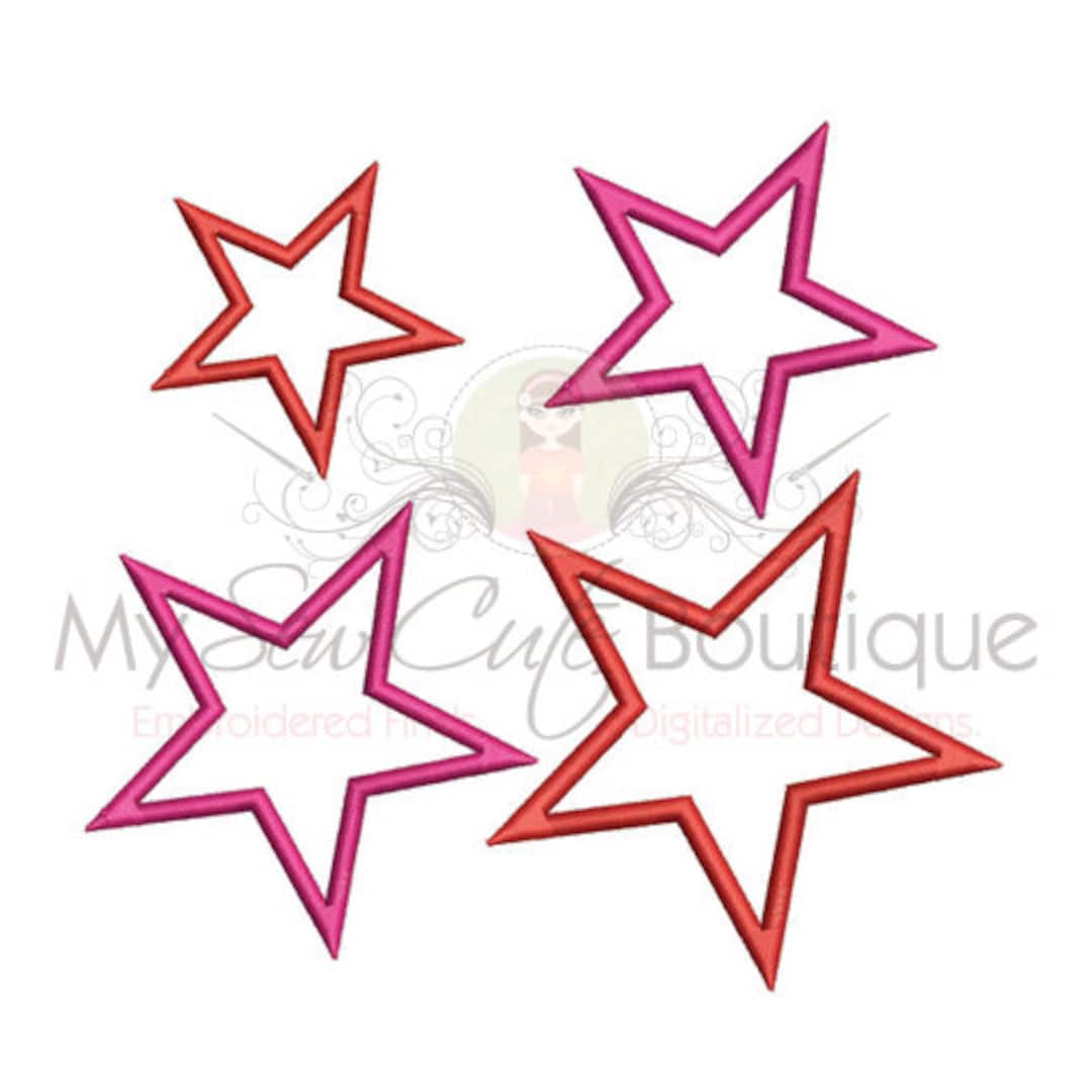 Star Applique Machine Embroidery Design, Star Applique Design, Star ...