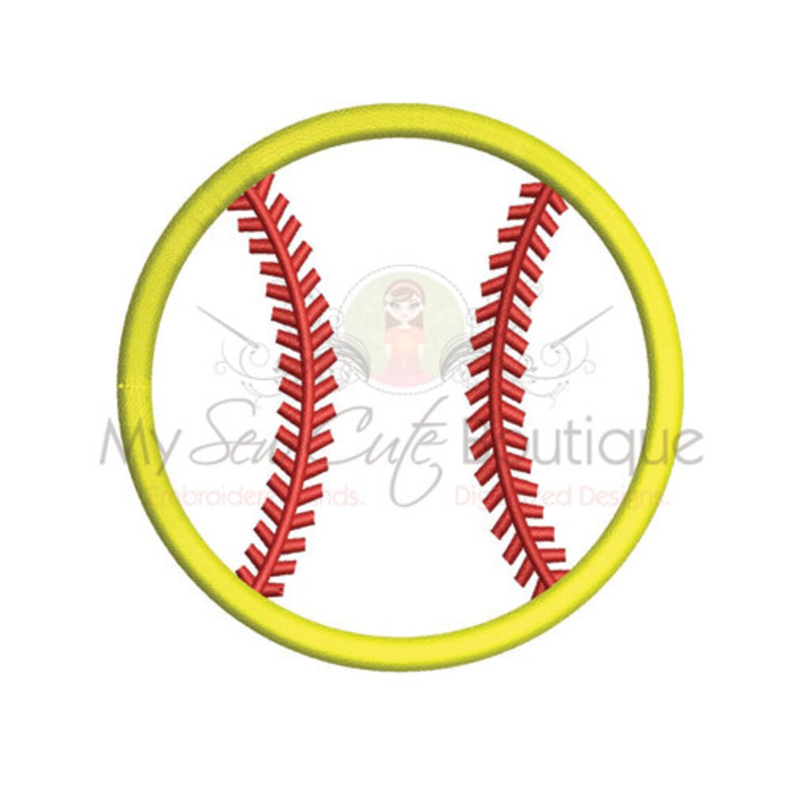 Softball Applique Machine Embroidery Design Softball Applique - Etsy