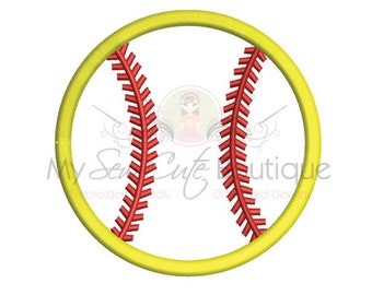 Softball Applique Design, Softball Embroidery Design, Machine ...