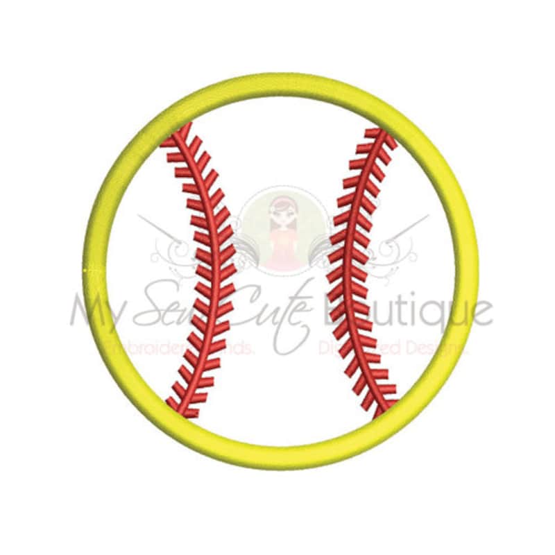 Softball Applique - Etsy