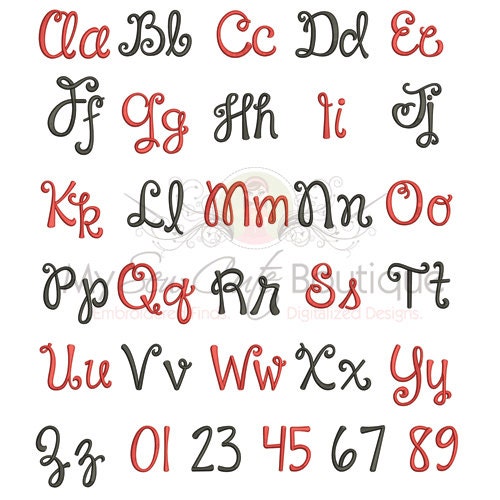 Happy Machine Embroidery Font Monogram Alphabet, Font Embroidery ...