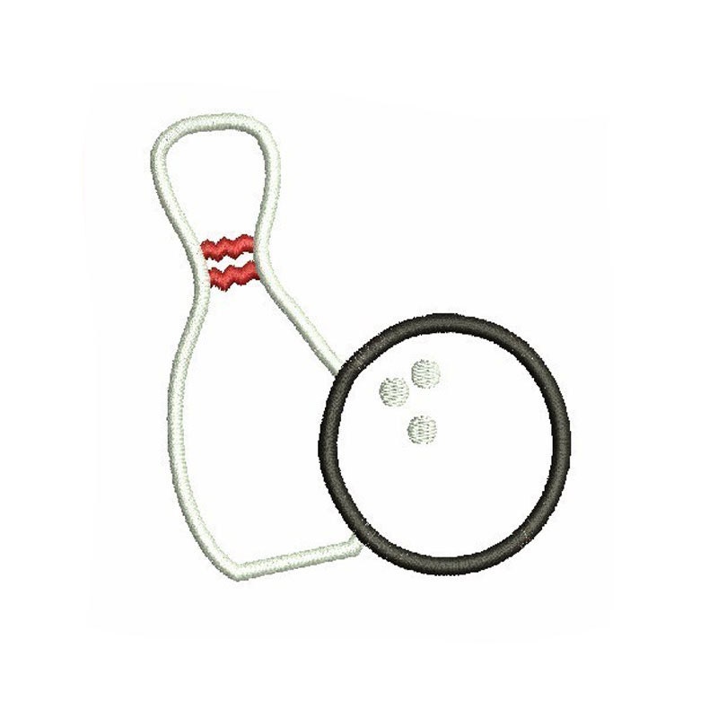 Bowling Pin and Ball Applique Machine Embroidery Design | Etsy